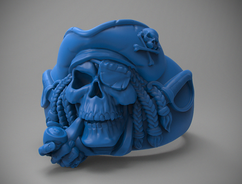 ring "pirate skull" - Pinshape