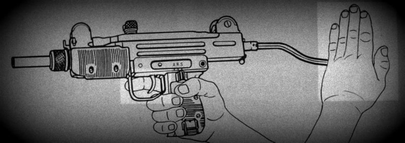 Mini-Uzi submachine gun with shoulder stock opened. (Replica) - Pinshape