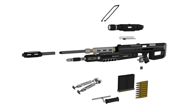 SRS 99 D Sniper Rifle - Halo - Pinshape