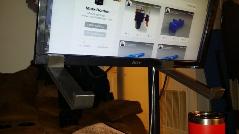 Keyboard support brackets for Logitech wireless on Acer Monitor - Pinshape