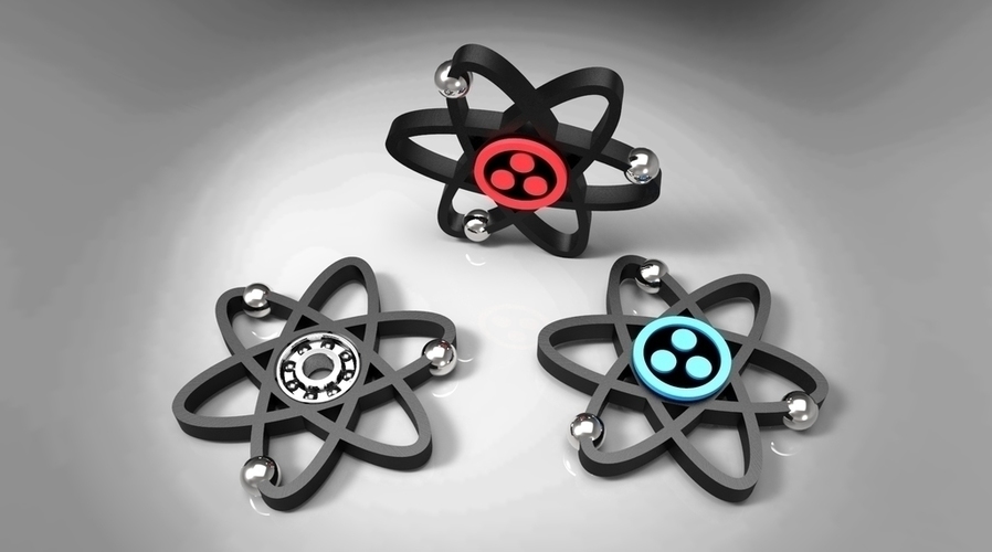 3D Printed Atom Fidget Spinner Toy - Hand Spin Focus by Oeve | Pinshape