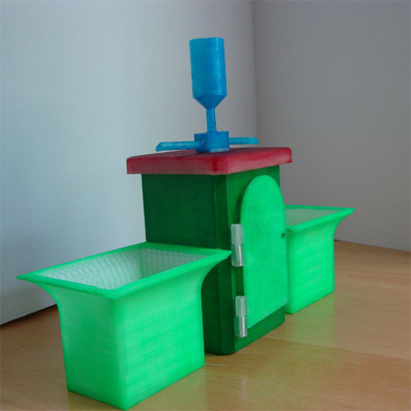 Desktop Planter/Allotment(British) with little shed - Pinshape