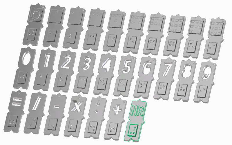 Magnetic braille blocks - Numbers - Pinshape