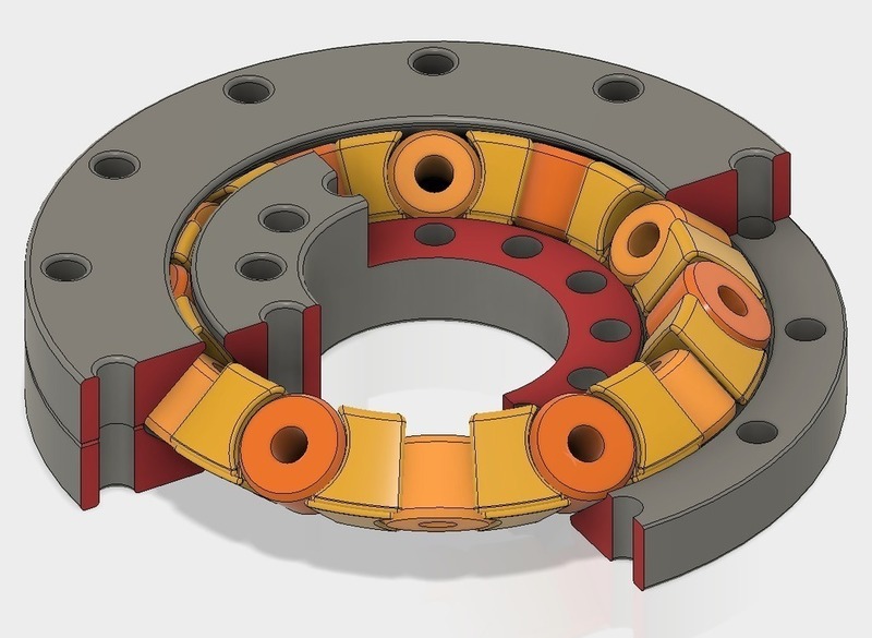 Slew Bearing Conic, with Spacers, parametric Design with Fusion - Pinshape