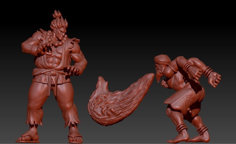 SF - Dhalsim -Floating and You Got Flame pose - Flame incl. - Pinshape