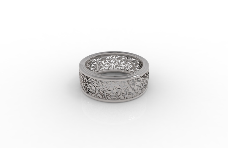 3D Printed Silver Ring with Open Vines by PlagueDoctr | Pinshape