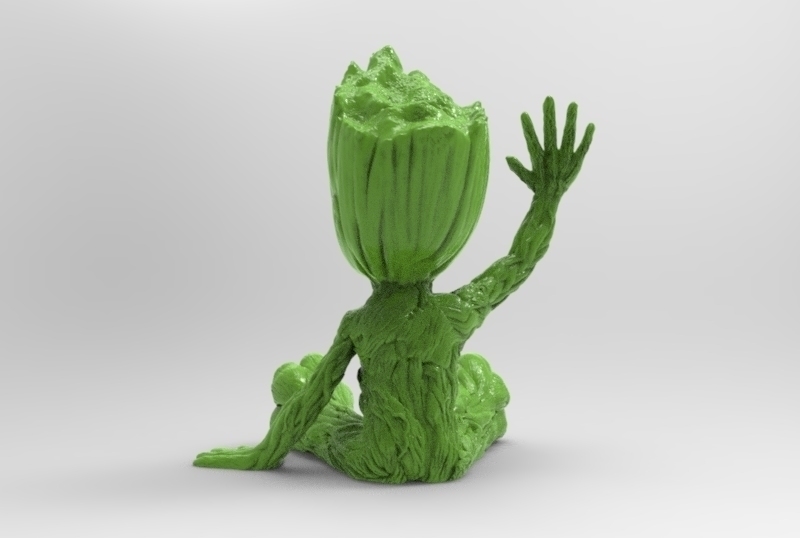 baby groot sitting waving - Pinshape