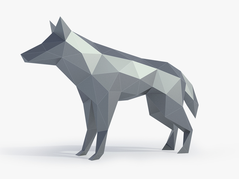 Low Poly Wolf - Pinshape