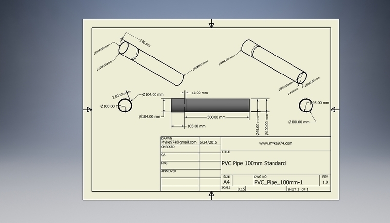 PVC Pipe standard 100 mm diameter - Pinshape