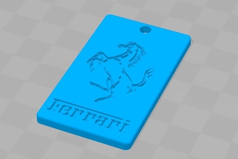 Keychain Ferrari 3D print model - Pinshape