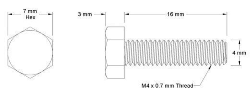 Metric M4 hex head screws and nuts collection - Pinshape