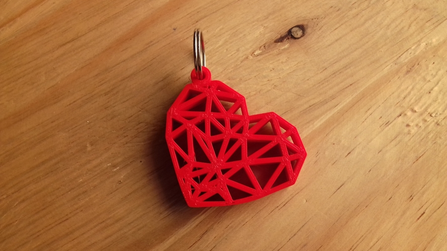3D Printed Geometric Heart Key Ring By Cancore3d Pinshape
