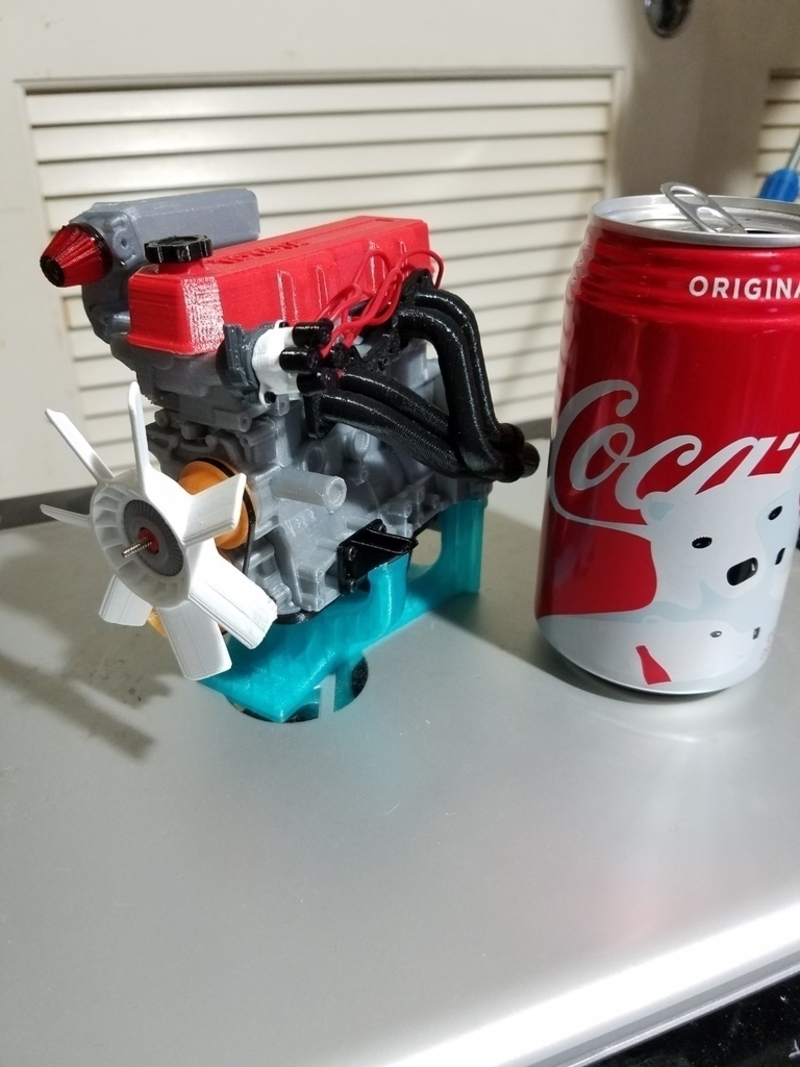 1/10 scale Toyota 22RE Motor. working model - Pinshape