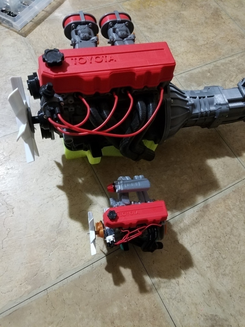 1/10 scale Toyota 22RE Motor. working model - Pinshape