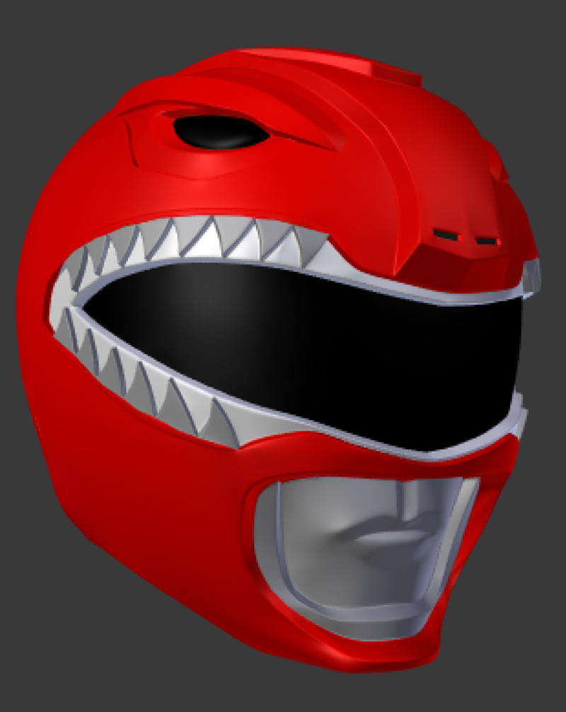 power rangers the movie red ranger helmet with scanner - Pinshape