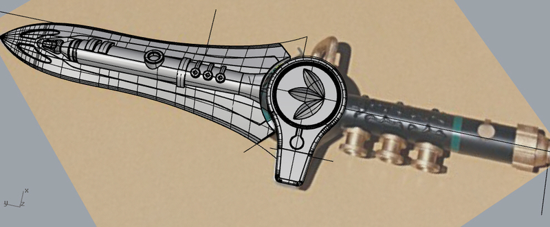 Green Ranger dragon dagger from Mighty Morphin Power Rangers - Pinshape