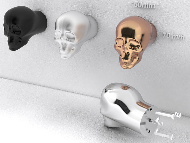 3D Printed Skull knob big by pasodem | Pinshape