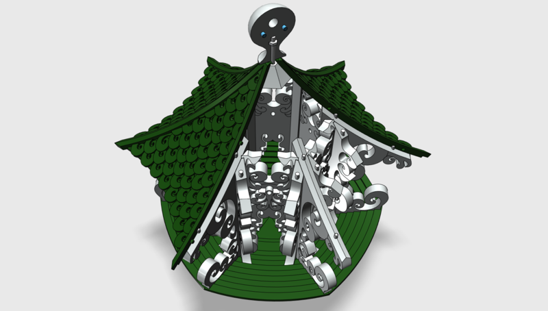 Flowing Bird Tempel - Pinshape