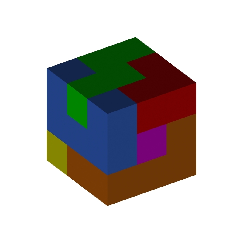 3-D Cube Puzzle 3" X 3" (Level 0001) - Pinshape