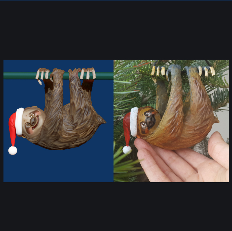 Christmas Sloth - Pinshape