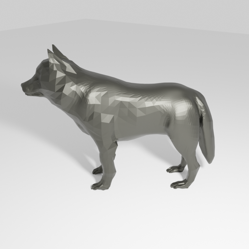 Low Poly Wolf - Pinshape