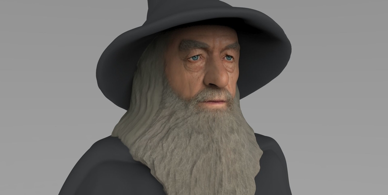 Gandalf the Lord of the Rings Hobbit full color 3D printing - Pinshape