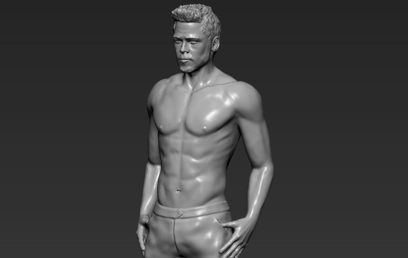 Tyler Durden Brad Pitt Fight Club for full color 3D printing - Pinshape