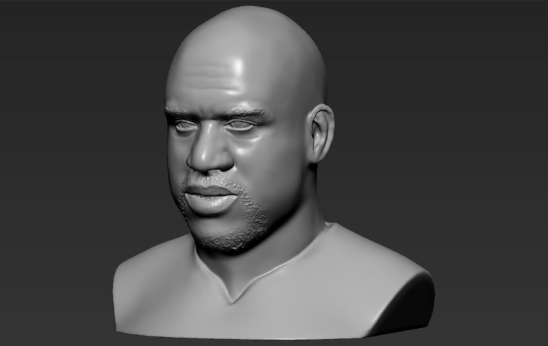 Shaq ONeal bust ready for full color 3D printing - Pinshape