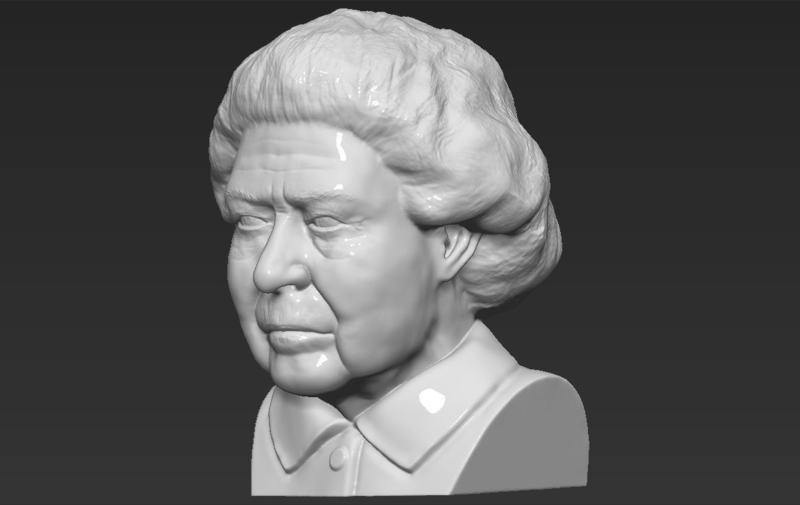 Queen Elizabeth II bust 3D printing ready stl obj - Pinshape