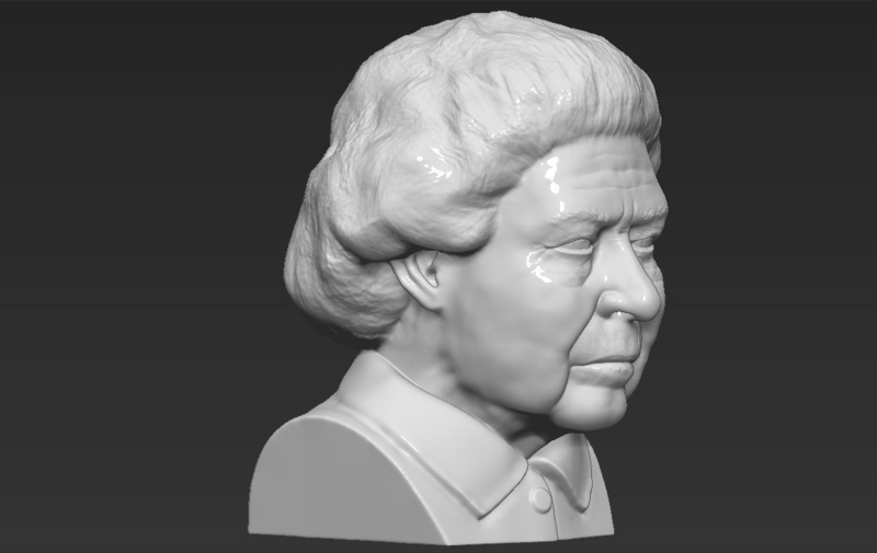 Queen Elizabeth II bust 3D printing ready stl obj - Pinshape