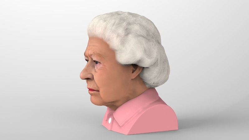 Queen Elizabeth II bust ready for full color 3D printing - Pinshape
