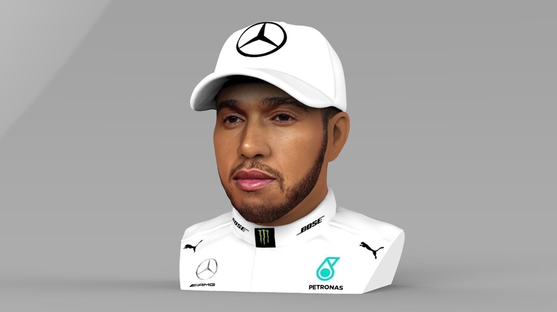 Lewis Hamilton bust ready for full color 3D printing - Pinshape