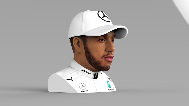 Lewis Hamilton bust ready for full color 3D printing - Pinshape