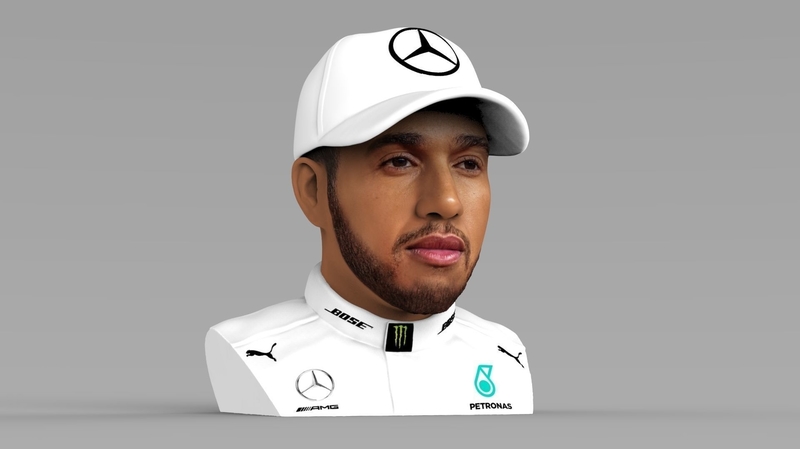 Lewis Hamilton bust ready for full color 3D printing - Pinshape