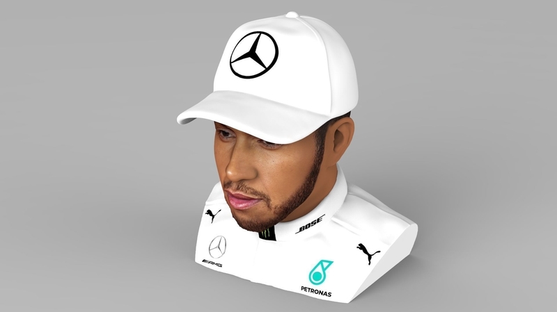 Lewis Hamilton bust ready for full color 3D printing - Pinshape