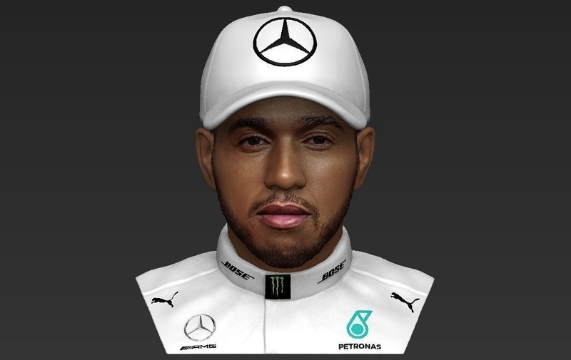 Lewis Hamilton bust ready for full color 3D printing - Pinshape