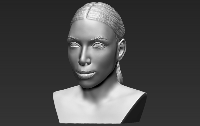 Kim Kardashian bust ready for full color 3D printing - Pinshape