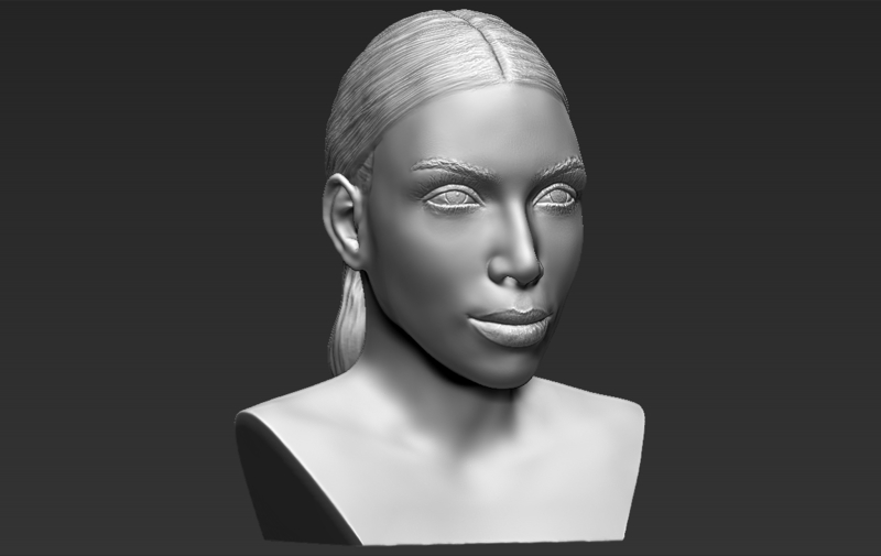 Kim Kardashian bust ready for full color 3D printing - Pinshape