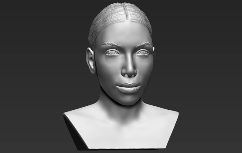 Kim Kardashian bust ready for full color 3D printing - Pinshape