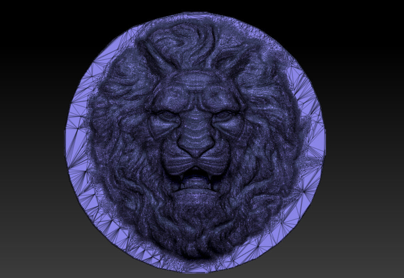Lion head relief circle - Pinshape