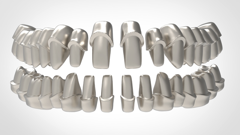 Dental Anatomy Library with Thimble Crowns - Azure - Pinshape