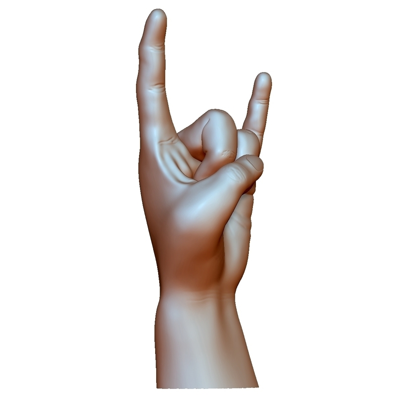 Hard rock hand gesture male - Pinshape