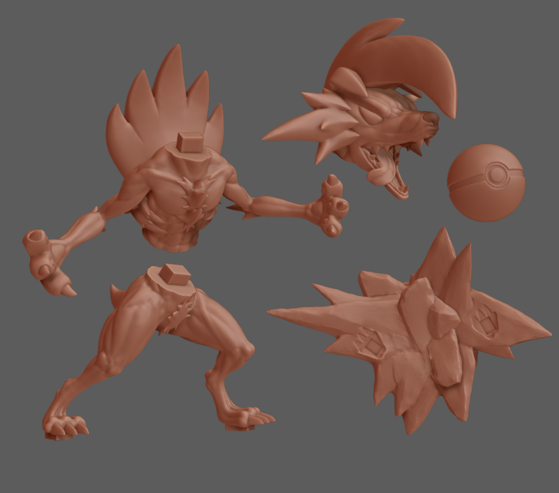 Pokemon Lycanroc Midnight - Fan Art - Figure 3D print model - Pinshape