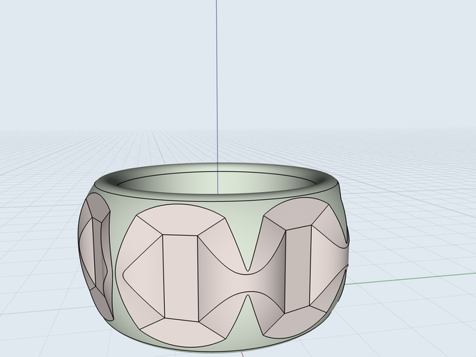 3D Printed Faceted Ring by Hibernvs | Pinshape