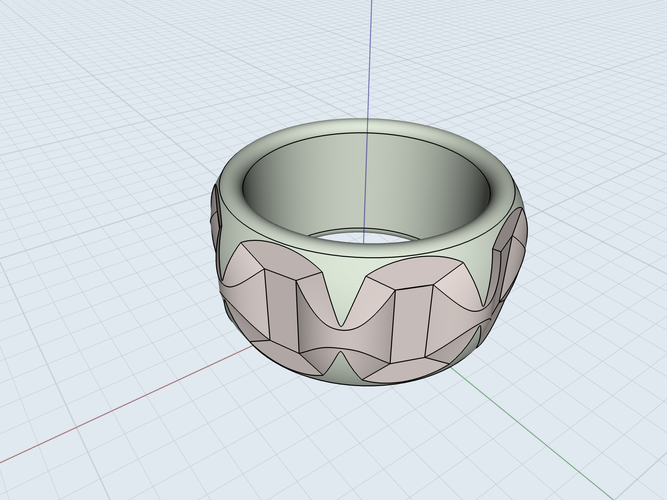 3D Printed Faceted Ring by Hibernvs | Pinshape