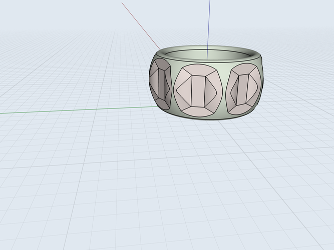 3D Printed Faceted Ring by Hibernvs | Pinshape