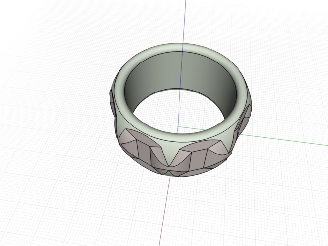 3D Printed Faceted Ring by Hibernvs | Pinshape