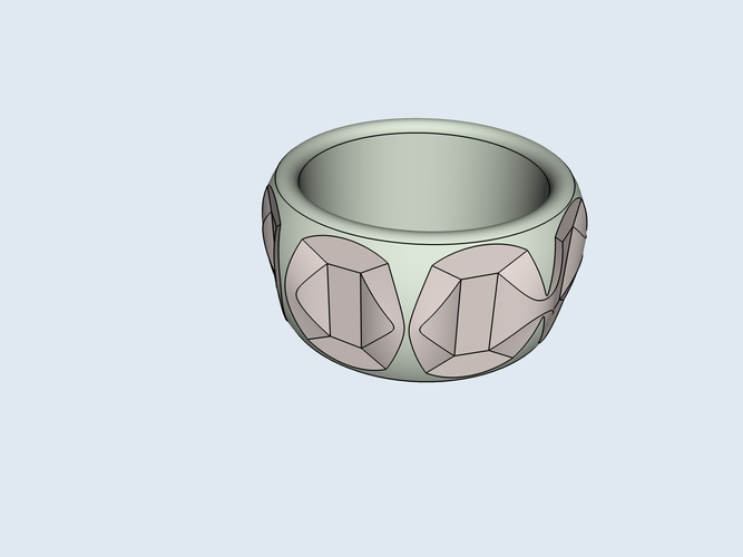 3D Printed Faceted Ring by Hibernvs | Pinshape