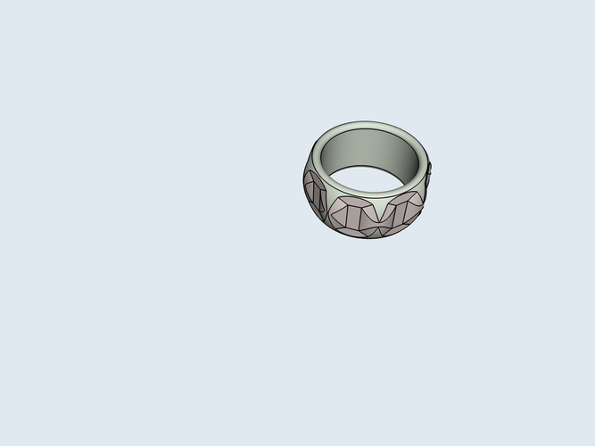 3D Printed Faceted Ring by Hibernvs | Pinshape