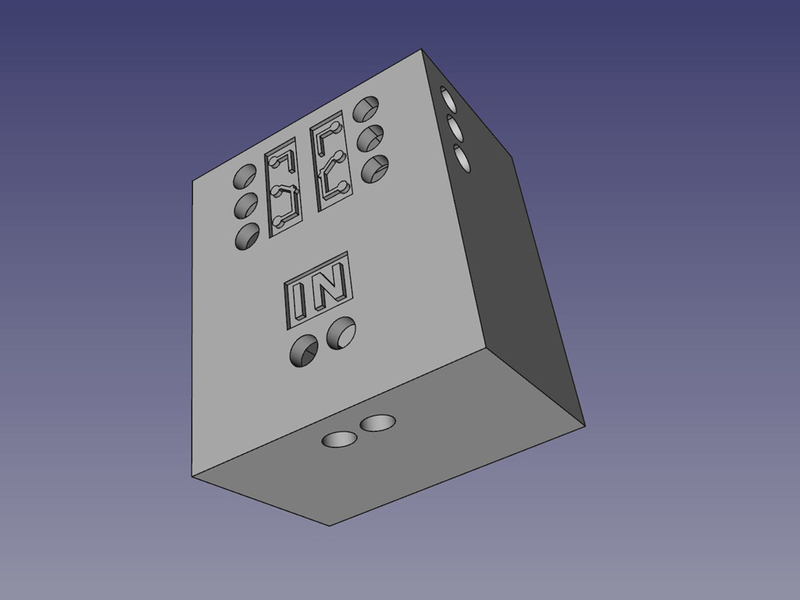 Mini relay box - 2 sets of independent NC/NO contacts - Pinshape